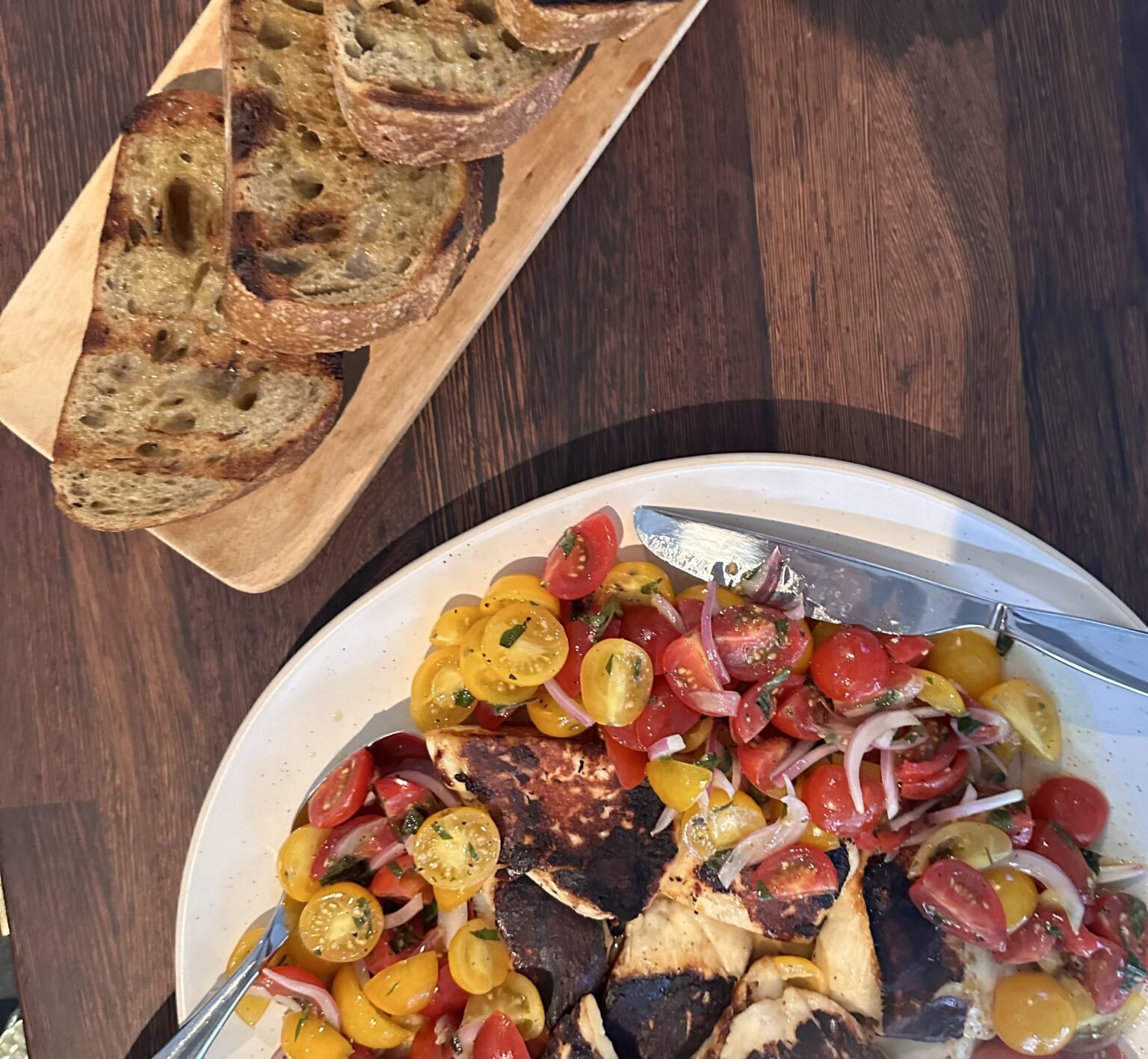 Grilled Halloumi Cheese with Marinated Tomatoes | Living With Landyn